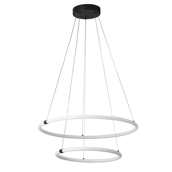 Revolve LED 2 Lights Ring Ceiling Pendant Light In Black