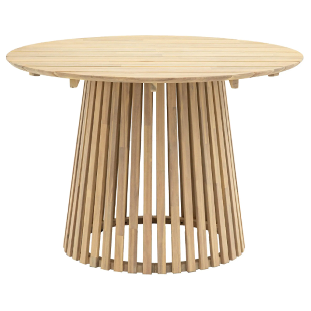 Rifle Outdoor Wooden Round Dining Table In Nat… | Furniture in Fashion