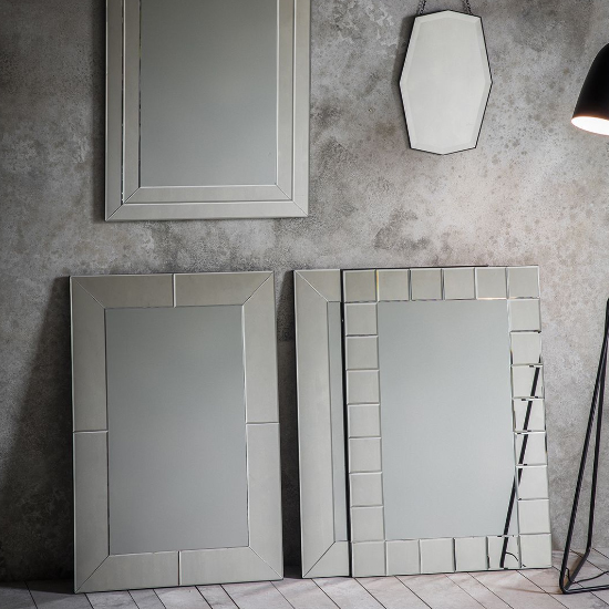 Rocca Rectangular Wall Mirror In Silver Frame | Furniture in Fashion