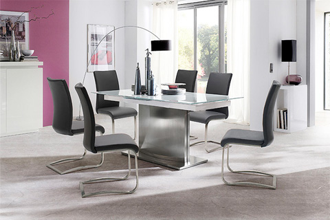 Memory 8 Seater White Dining Table Set With Arco Dining Chairs ...