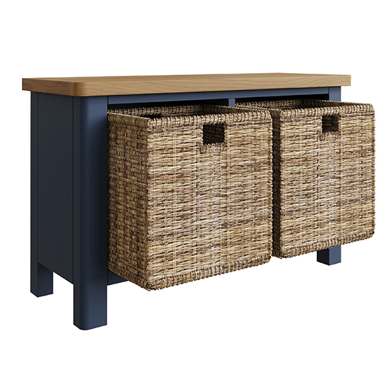 Rosemont Wooden Hallway Seating Bench In Dark Blue | Furniture in Fashion