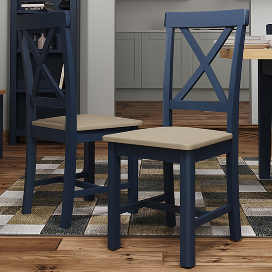 Rosemont Square Dining Table In Dark Blue With 4 Chairs | Furniture in ...