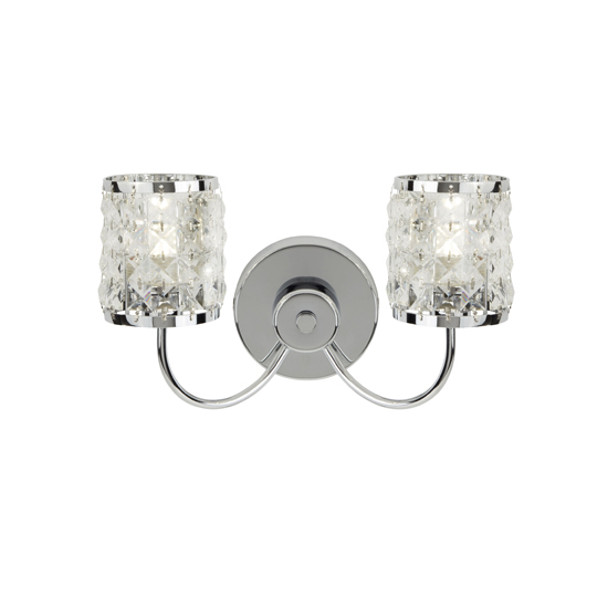 Royal 2 Wall Light In Chrome With Crystal Glass