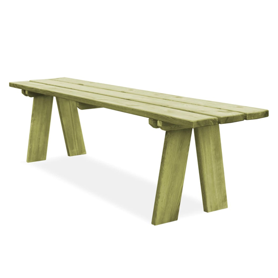 Rylee Wooden Garden Seating Bench In Green Impregnated | Furniture in ...