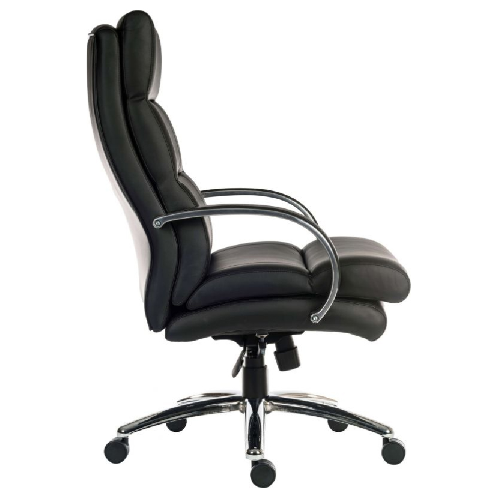 Safford Leather Home And Office Chair In Black