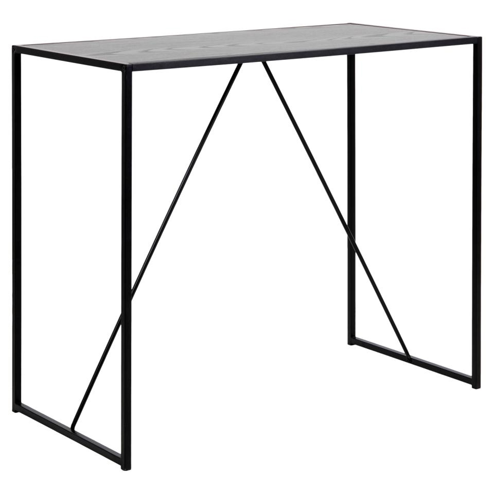 Salvo Wooden Rectangular Bar Table In Ash Black