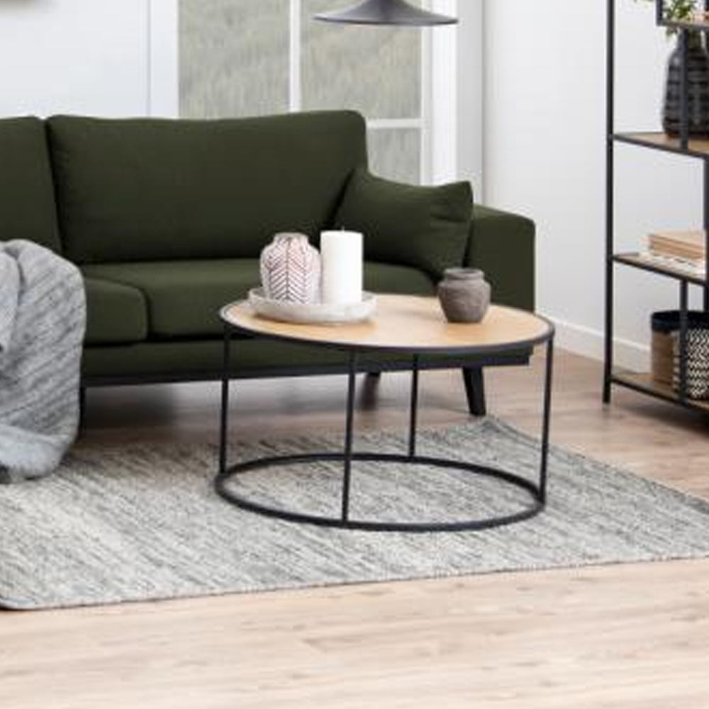 Salvo Wooden Round Coffee Table In Matt Wild Oak
