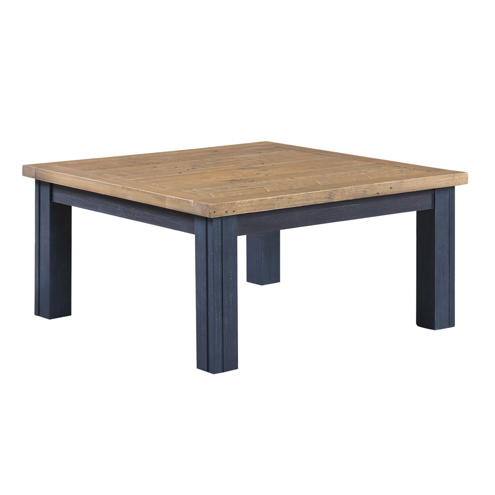 Savona Wooden Square Coffee Table In Blue And Oak