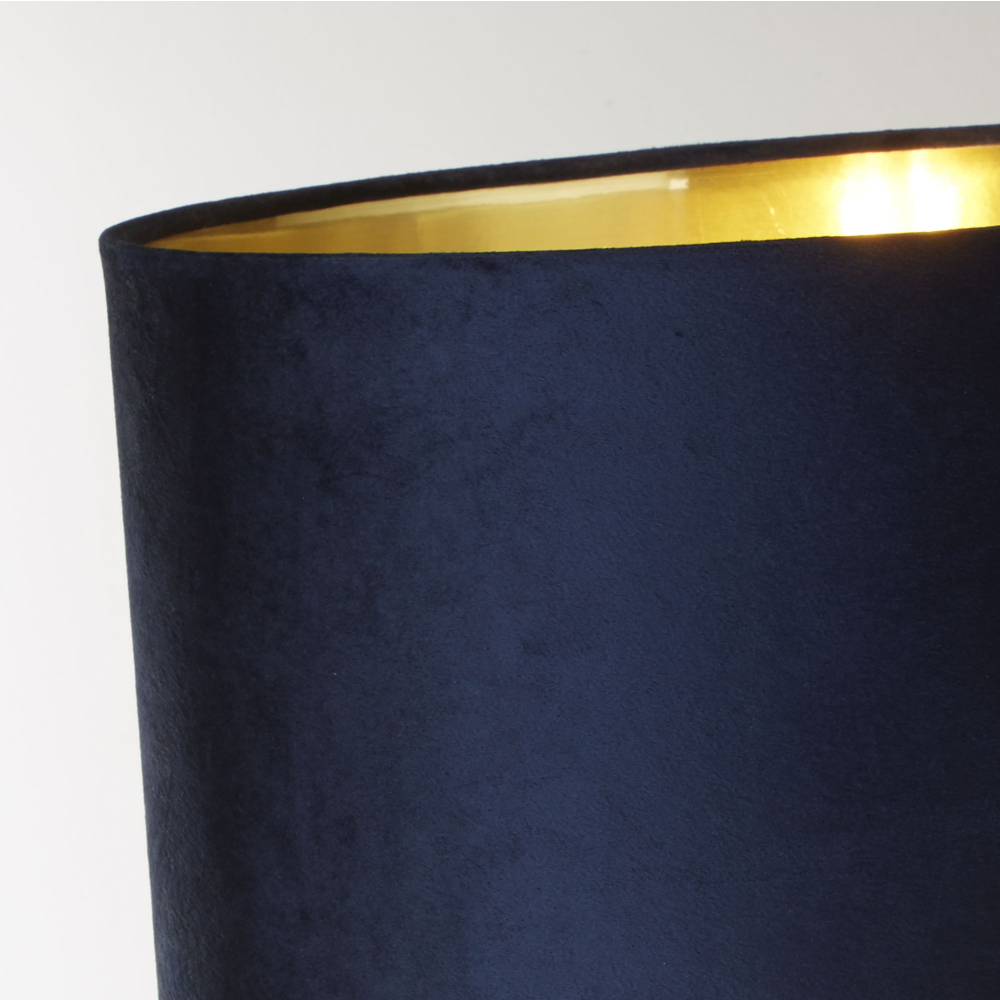 Scarborough Navy Velvet Shade Table Lamp In Crystal Base