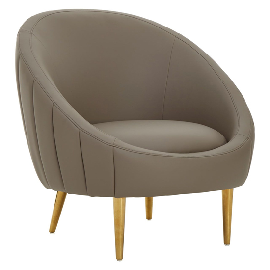 Seginus Upholstered Faux Leather Armchair In Brown