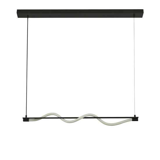 Serpent LED Opal Snaked Semi Flush Ceiling Light In Matt Black