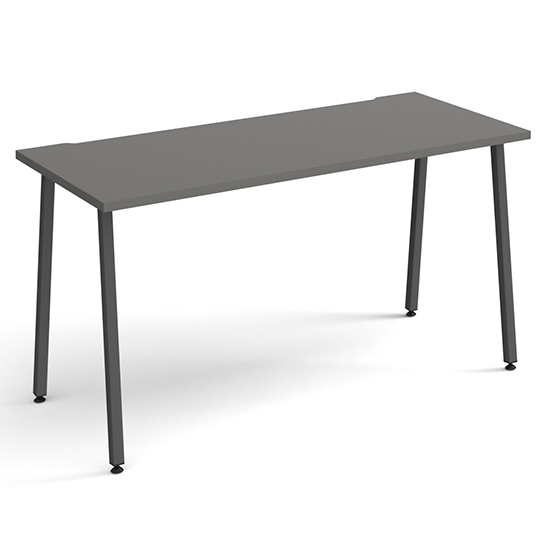 Sevan Wooden Computer Desk In Onyx Grey With Kendal Oak Door | FiF