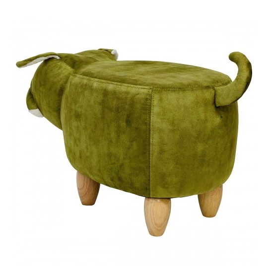 Shar Pei Dog Shaped Pouffe In Green Finish | FiF