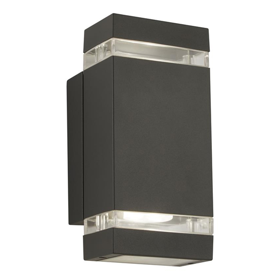 Sheffield LED Outdoor Wall Light With Glass Diffuser In Grey