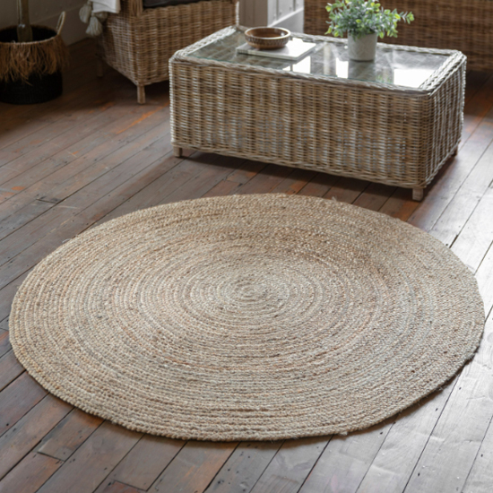 Siena Round Seagrass Rug In Natural | Furniture in Fashion