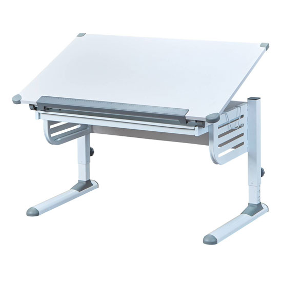 Skalare Adjustable Childrens Writing Desk In White | FiF