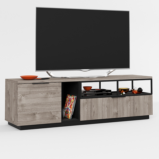 Miami High Gloss S Shape Design TV Stand In Black | Furniture in Fashion
