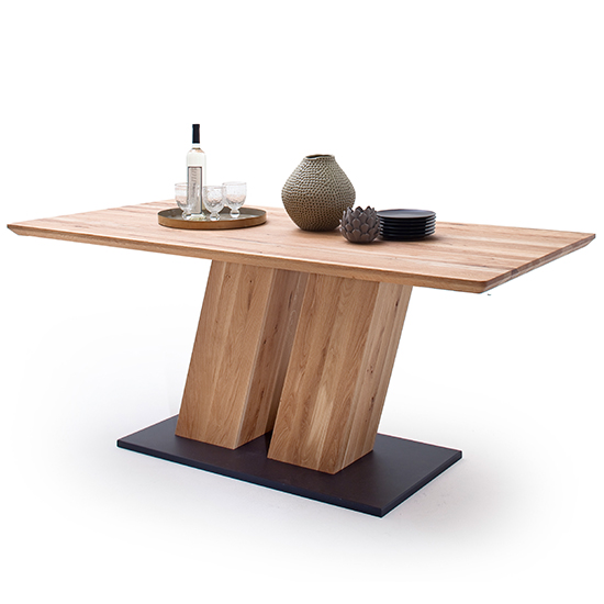 Sofia Medium Wooden Swiss Edge Top Dining Table In Solid Oak ...