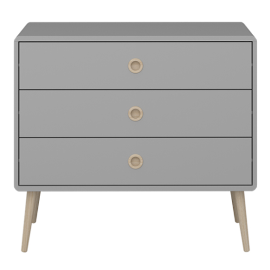 Softline Wooden Chest Of 3 Drawers In Elephant Grey | FiF