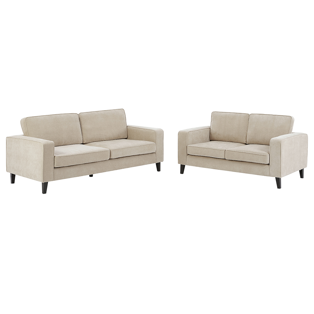 Soho Fabric 3+2 Seater Sofa Set In Stone