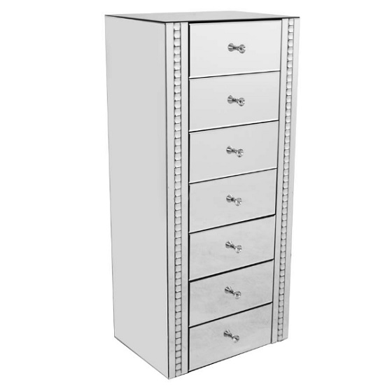 Solano Smoke Glass Chest Of Drawers With 7 Drawers | FiF