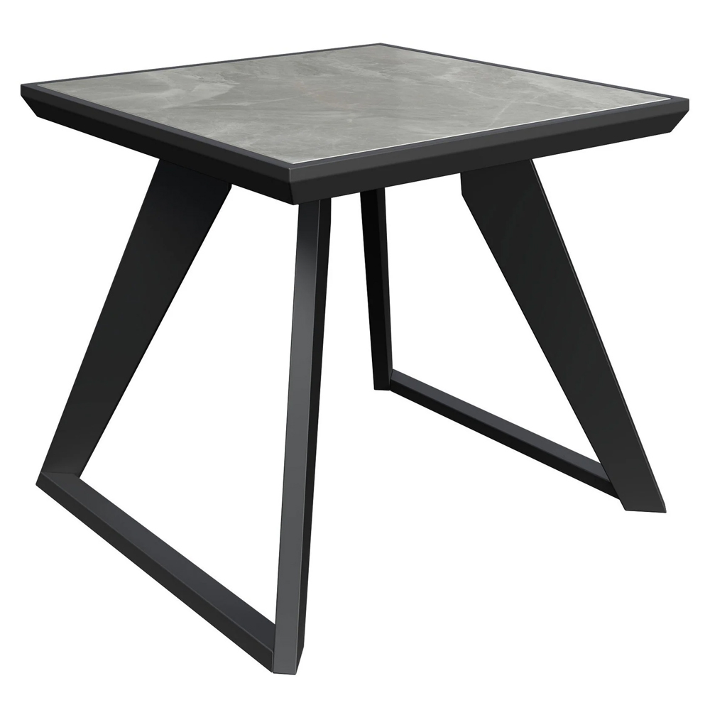 Sonora Sintered Stone Ceramic Side Table In Gloss Grey | Furniture in ...