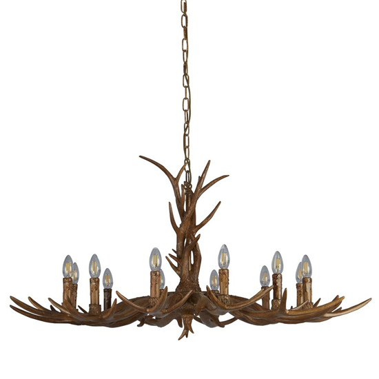 Stag 12 Lights Ceiling Pendant Light In Natural | Furniture in Fashion