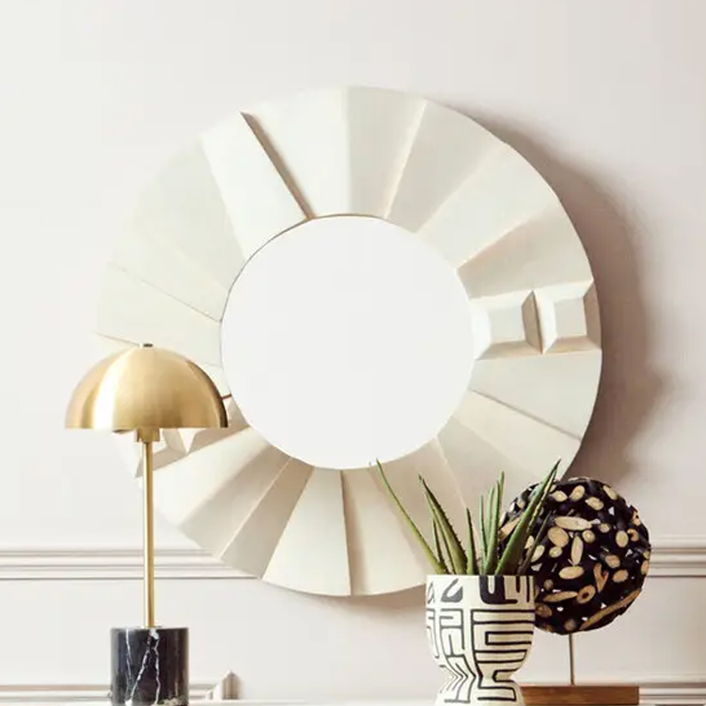 Stockton Wall Mirror With White Wooden Frame