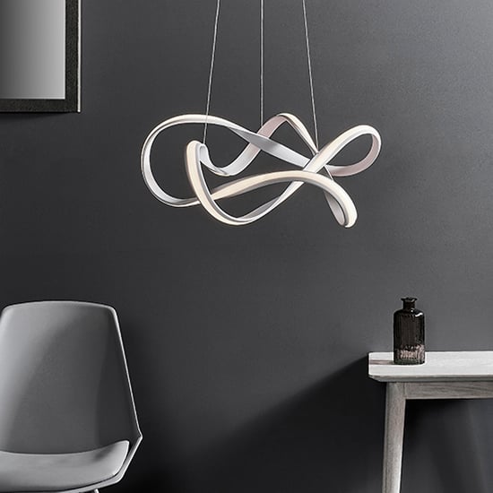 Synergy LED Large Ceiling Pendant Light In Sand White