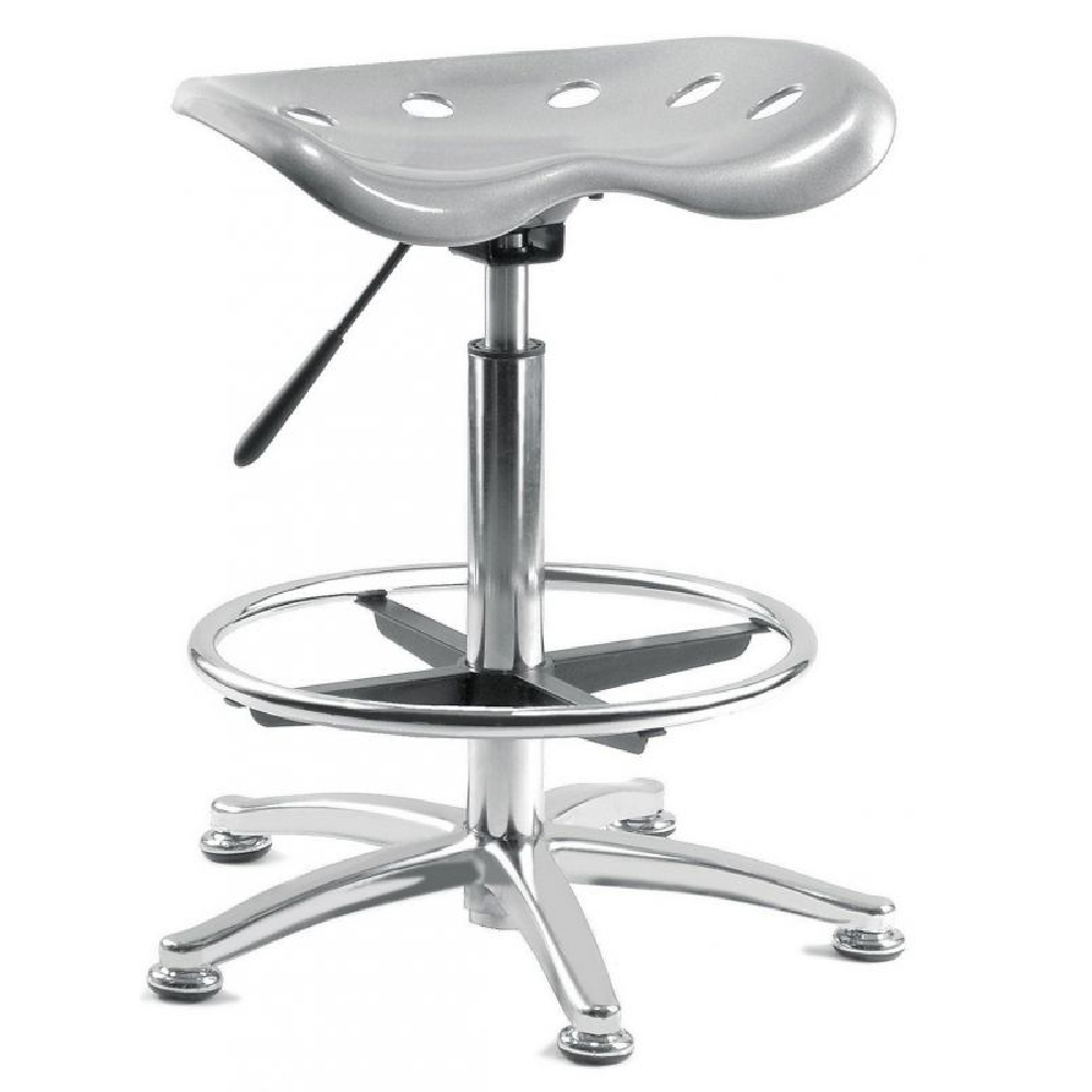 Tacoma Polypropylene Office Stool With Chrome Base In Silver ...