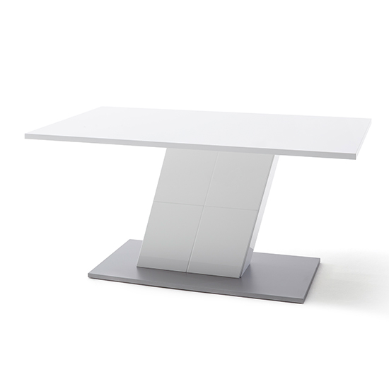 Tepic Rectangular High Gloss Dining Table In White | Furniture in Fashion