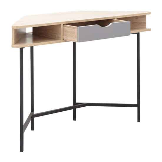 Thrupp Corner Wooden Computer Desk In Light Oak | Furniture in Fashion