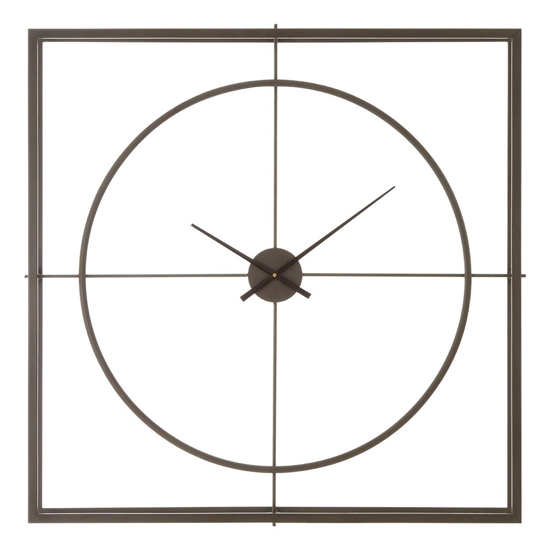 Trigona Square Metal Wall Clock In Rustic Copper Frame | Furniture in ...