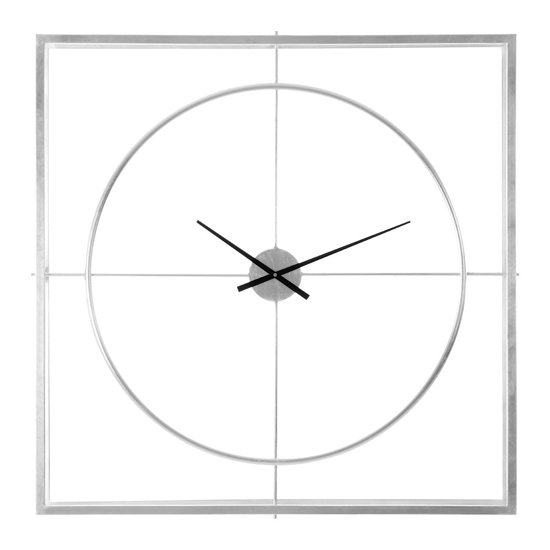Trigona Square Metal Wall Clock In Silver Frame | Furniture in Fashion
