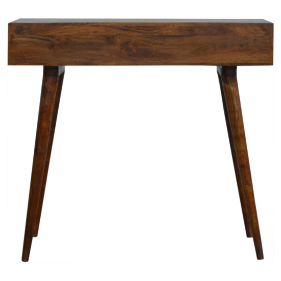 Tufa Wooden Cube Carved Study Desk In Chestnut | FiF