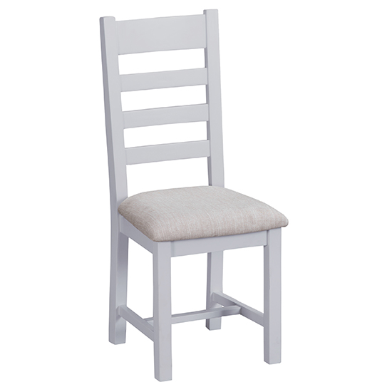 Tyler Ladder Back Dining Chair In Grey With Fabric Seat | Furniture in ...