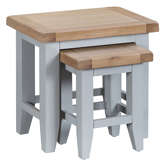 Tyler Wooden Nest Of 2 Tables In Grey | Furniture in Fashion