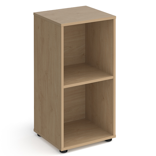 Upton Low Shelving Unit In Kendal Oak With 2 Shelves And Glides