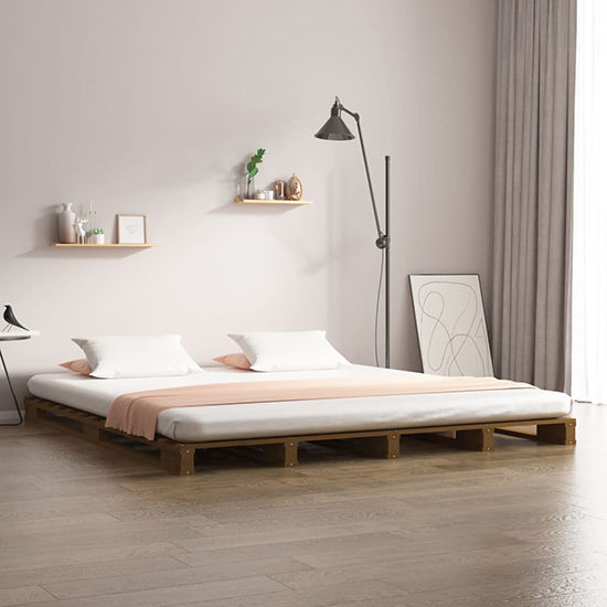 Urika Solid Pine Wood Small Double Bed In White | Furniture in Fashion