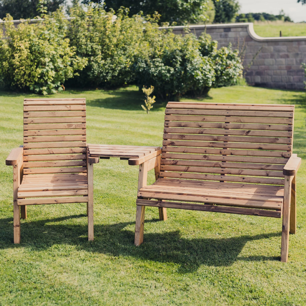 Vail Wooden Garden Trio Seating Seat In Natural