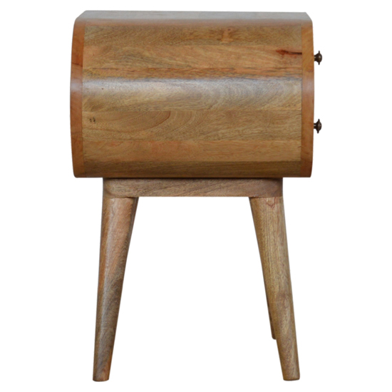 Vary Wooden Circular Bedside Cabinet In Oak Ish With 2 Drawers | FiF