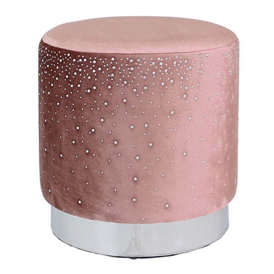 Vestal Fabric Stool Round With Sparkle Pattern In Pink | Furniture in ...