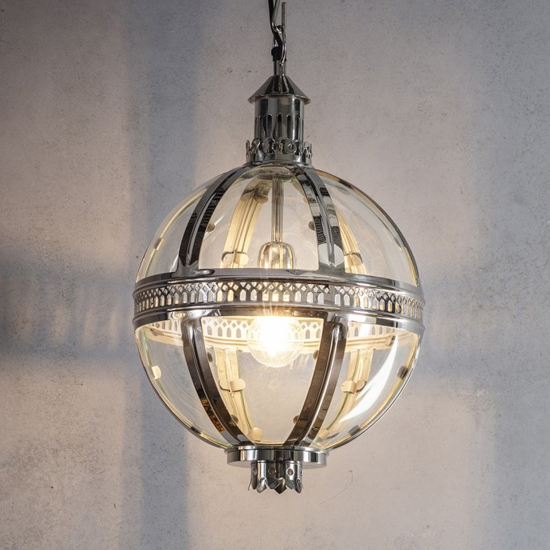 Vienna Small Wall Hung Round 1 Pendant Light In Silver | FiF