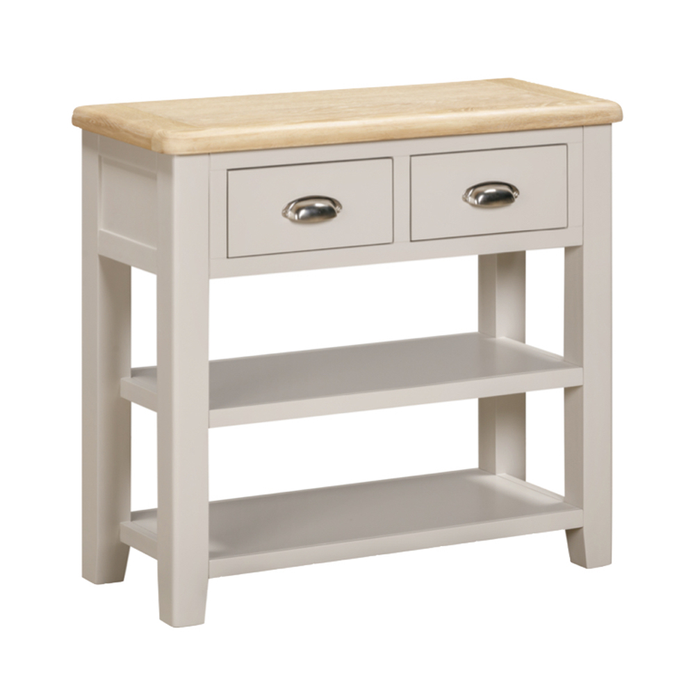 Waldorf Wooden Console Table With 2 Drawers In Oak And White
