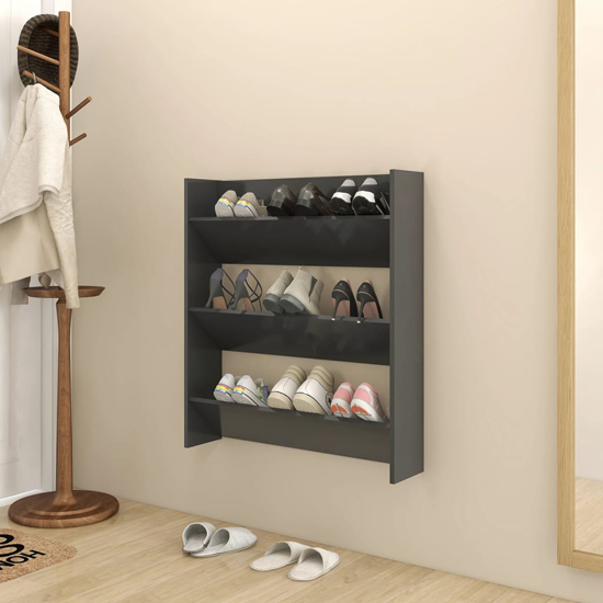 Walpi Wooden Set Of 2 Wall Shoe Rack In Concrete Effect | Furniture in ...