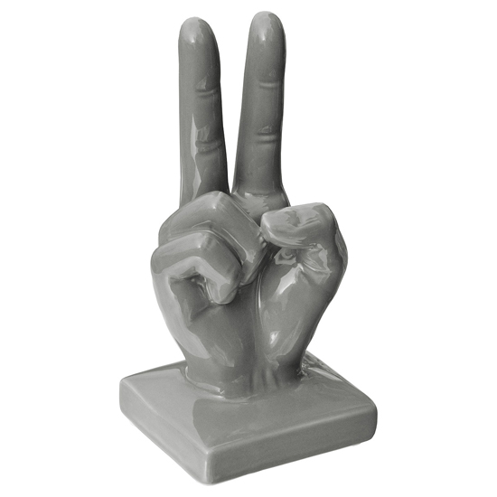 Wendy Modern Hand OK Sign Ceramic Sculpture In Silver | Furniture in ...