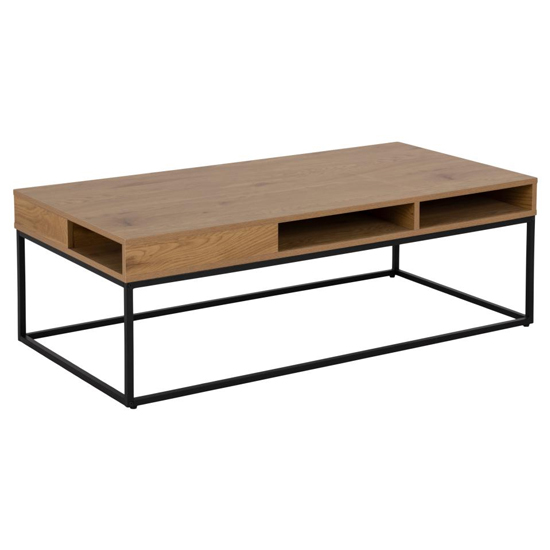Wilf Melamine Coffee Table With Metal Frame In Wild Oak | Furniture in ...