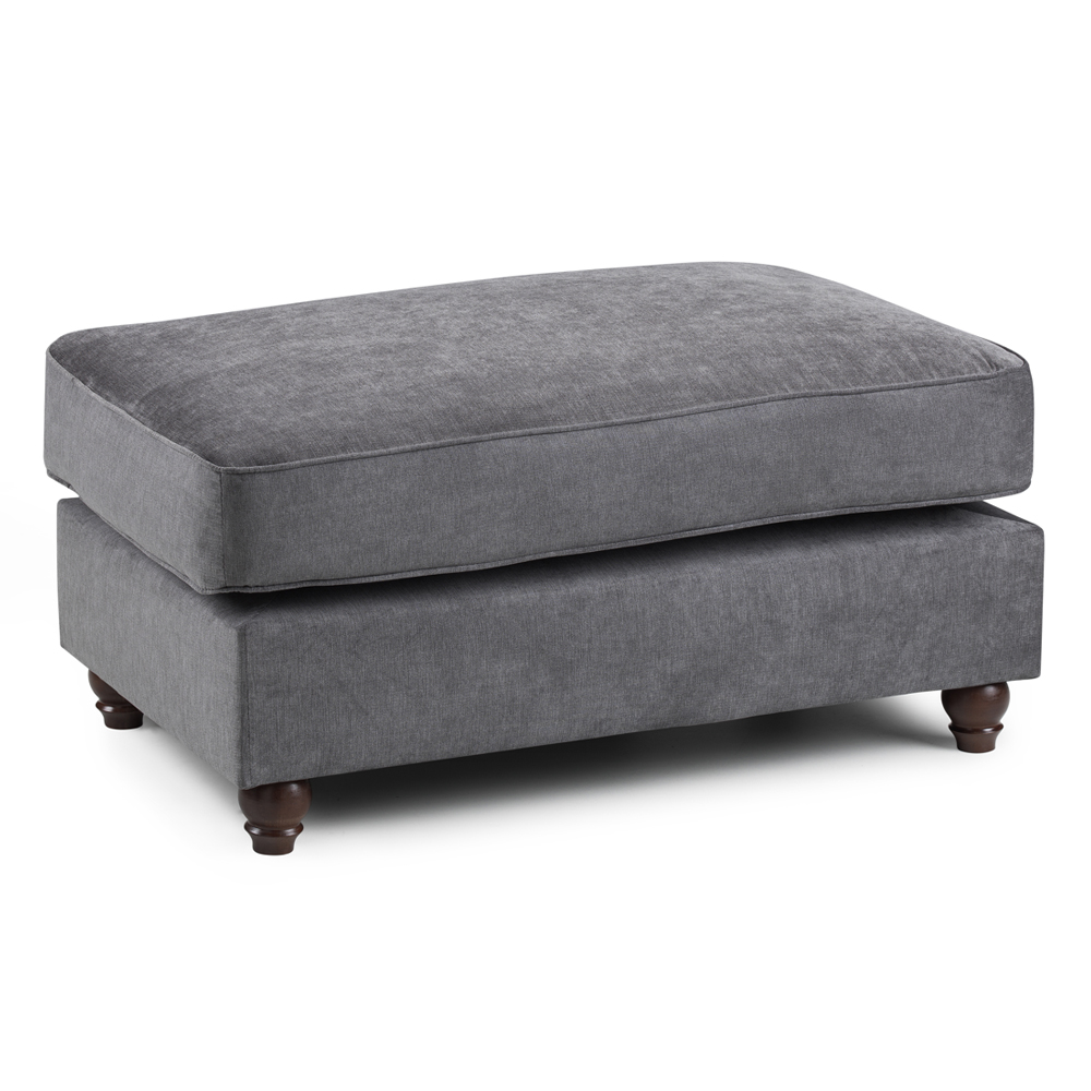 Winnsboro Fabric Foot Stool In Grey
