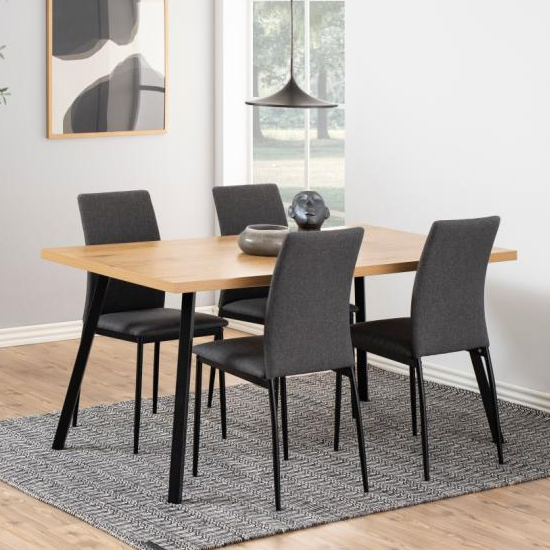 Wokes Wooden Dining Table In Matt Wild Oak With Cross Legs | Furniture ...