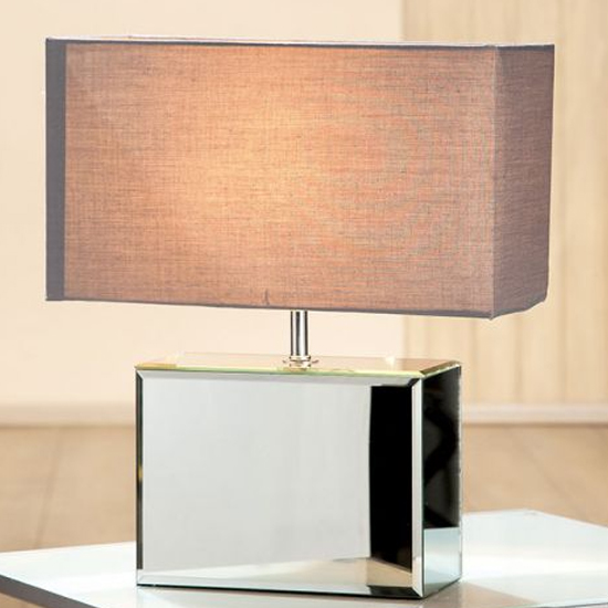 Yogis Rectangle Table Lamp In Grey | Furniture in Fashion